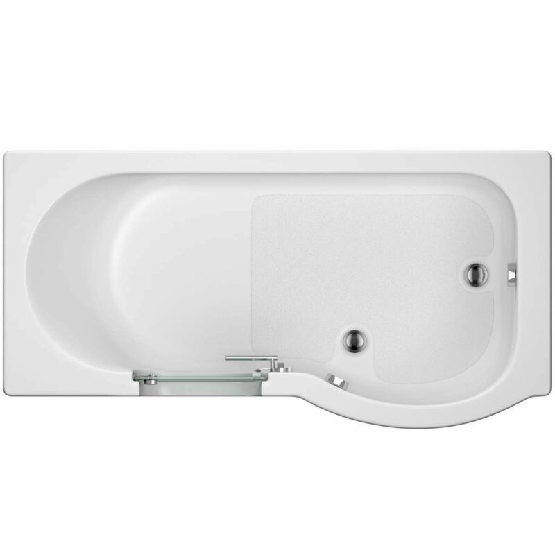 Bathe Easy Concert P Shaped Walk In Bath 1675 x 850/750 + Glass Screen ...